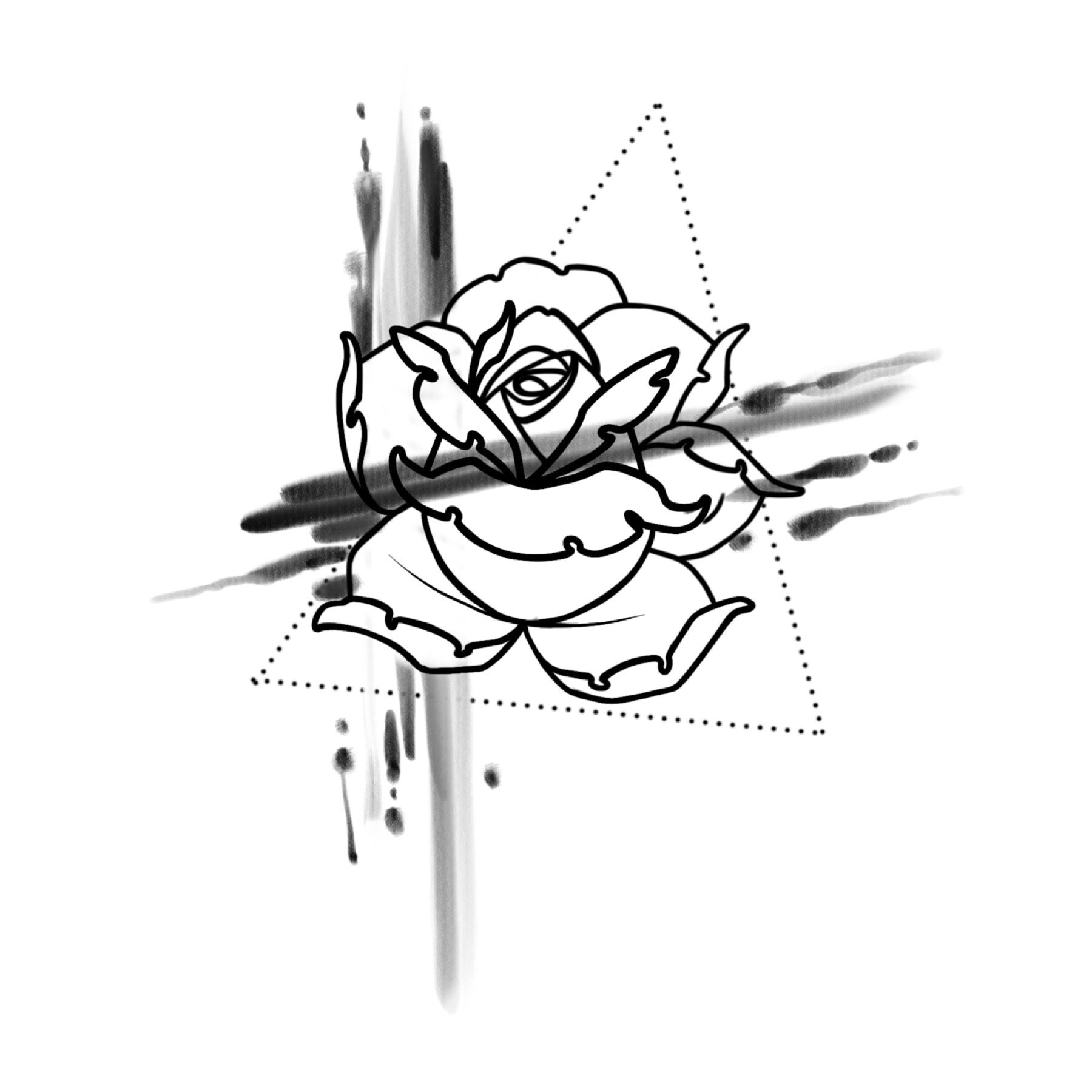 SOLD Triangle Rose Tattoo by Eric Hendrickson | Poppycock Tattoo