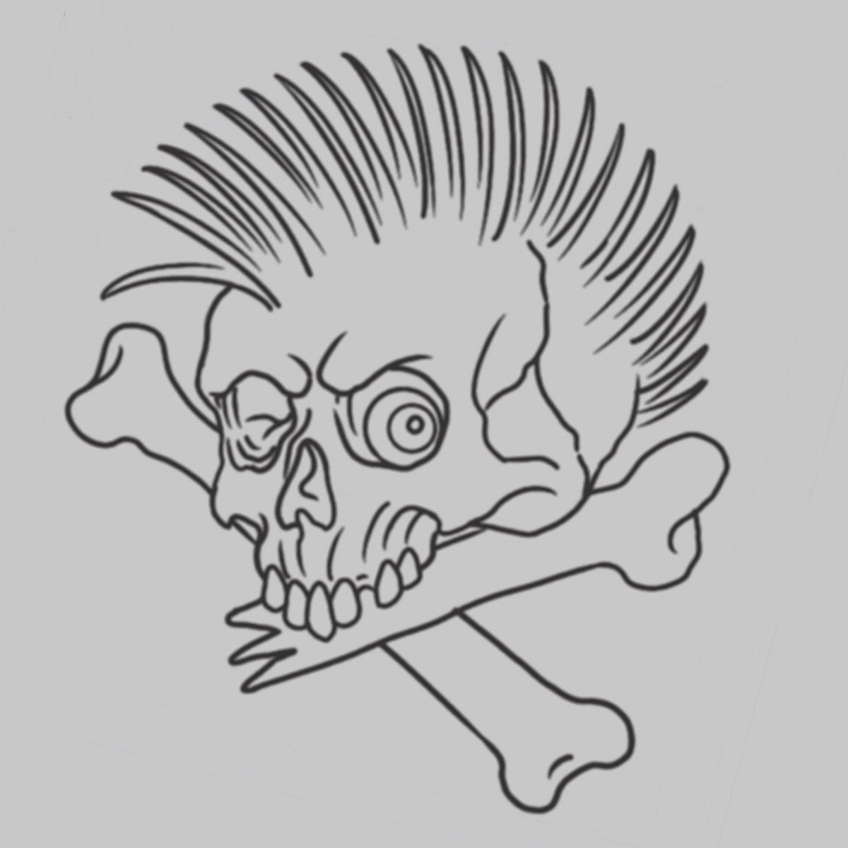 Punk Skull Tattoo by Jeff Madonna | Poppycock Tattoo