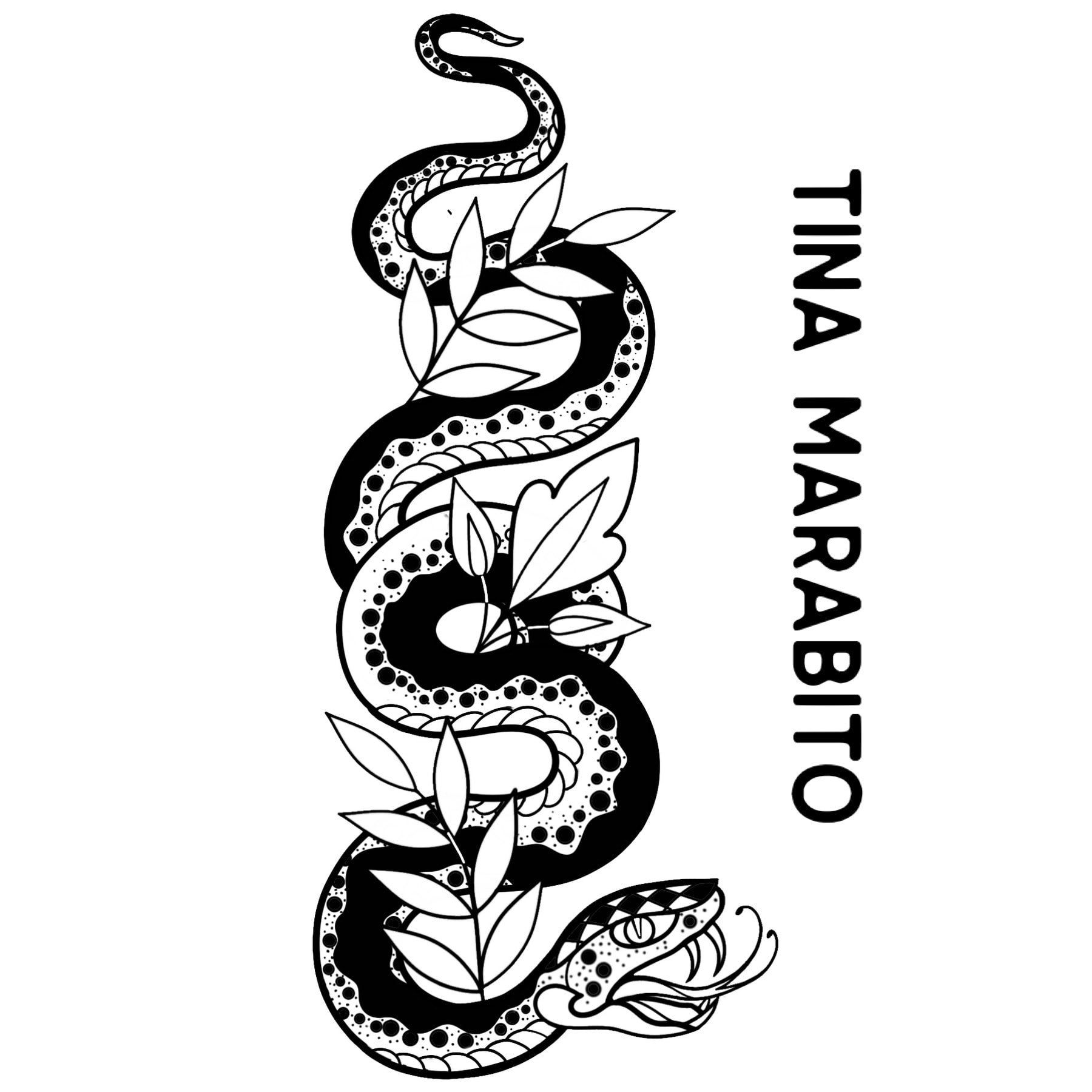 Traditional Snake Tattoo by Tina Marabito | Poppycock Tattoo
