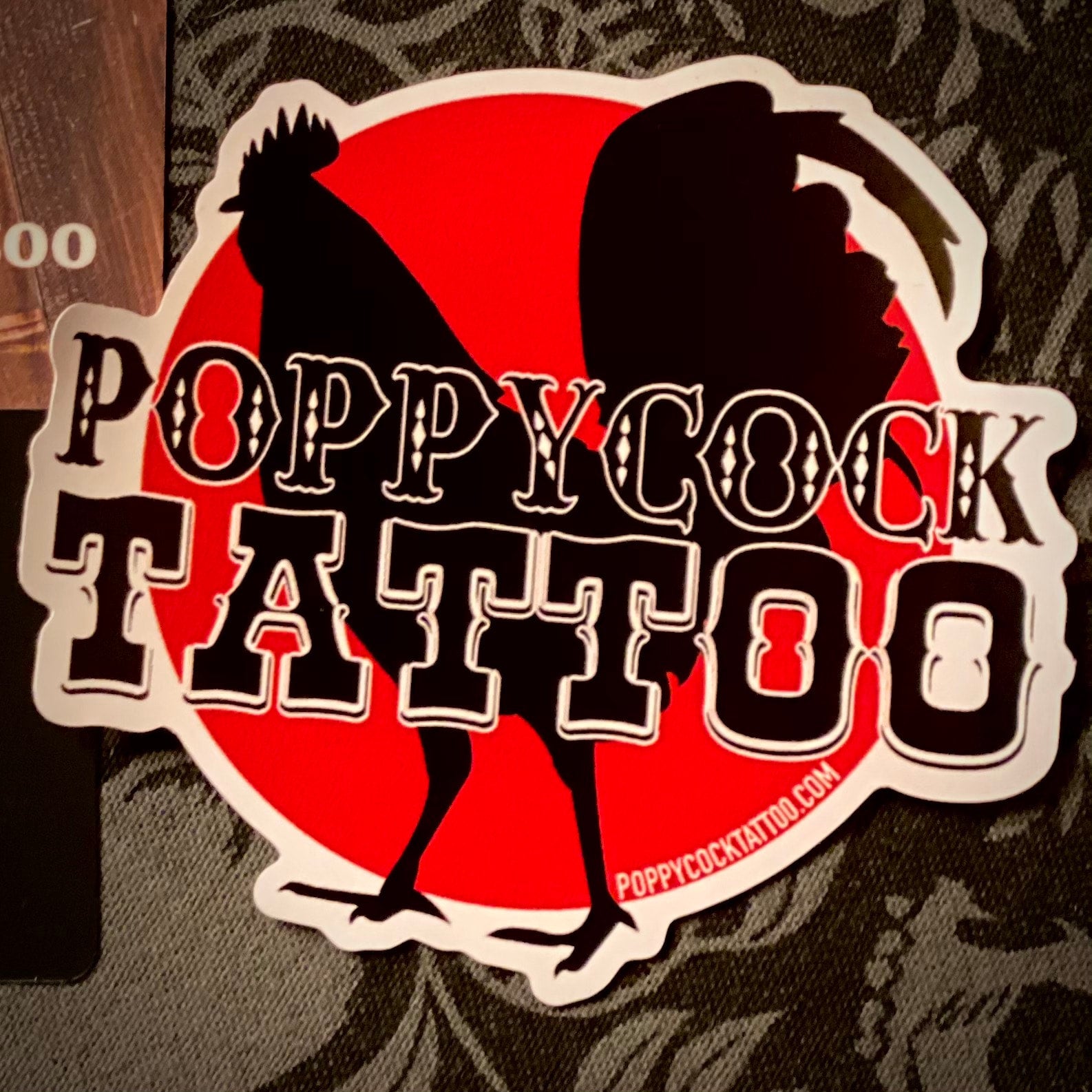 Poppycock Tattoo 4" Vinyl Sticker | Poppycock Tattoo